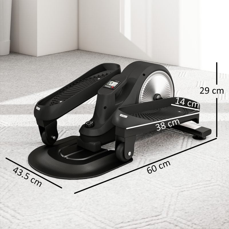 Under Desk Elliptical Machine with LCD Monitor, 8 Adjustable Magnetic ...