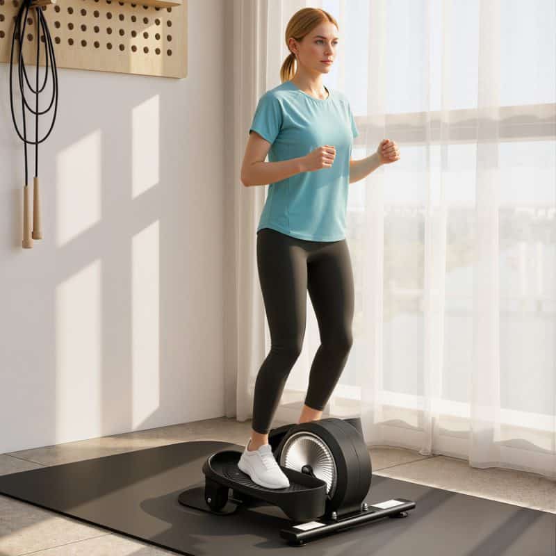 Under Desk Elliptical Machine with LCD Monitor, 8 Adjustable Magnetic ...